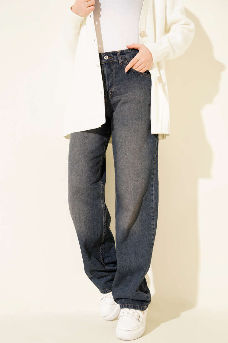 Wide Leg Brown Tinted Denim Pants